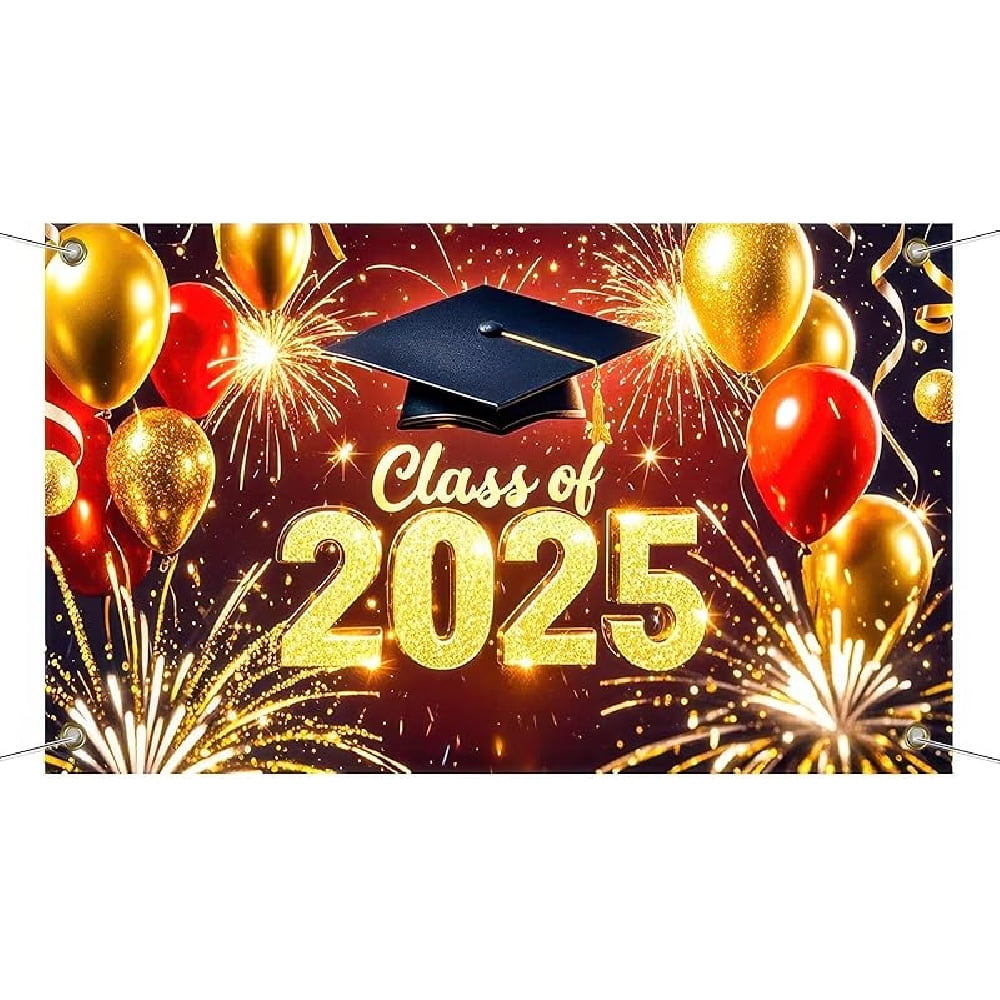 Congrats Class of 2025 Graduation Decorations Backdrop 71x43 Inch ...