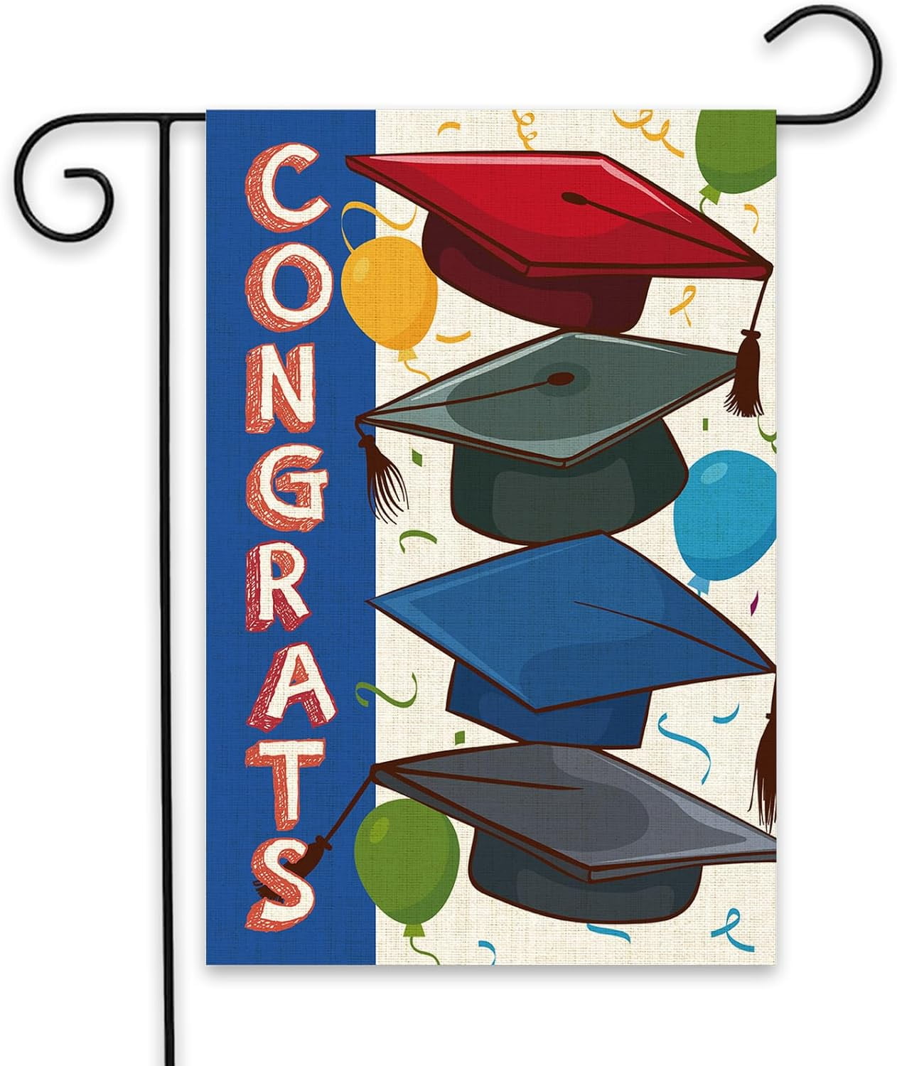 Congrats Class Of 2024 Garden Flag Congrats Grad Graduation Cap and ...
