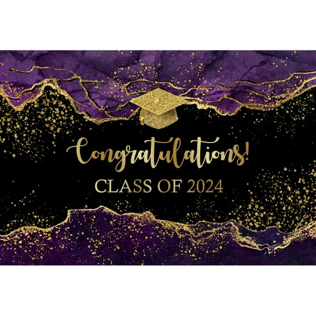Congrats Class Of 2024 Graduation Backdrops Photography Scholar Cap ...
