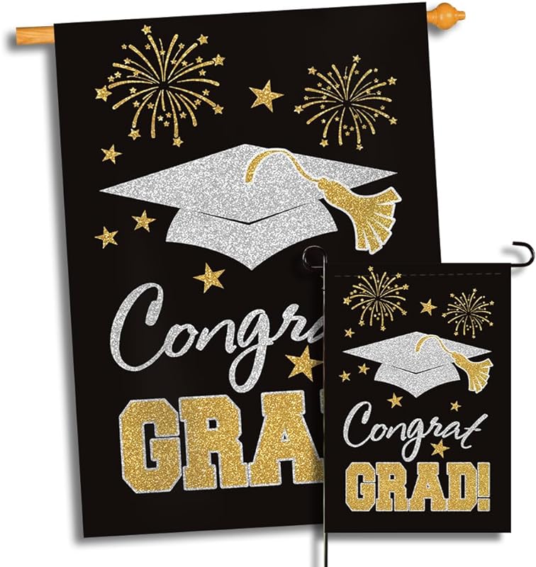 Congrats Class Of 2024 Graduation Garden Flag, Set 2 House Flag 28 x 40 ...