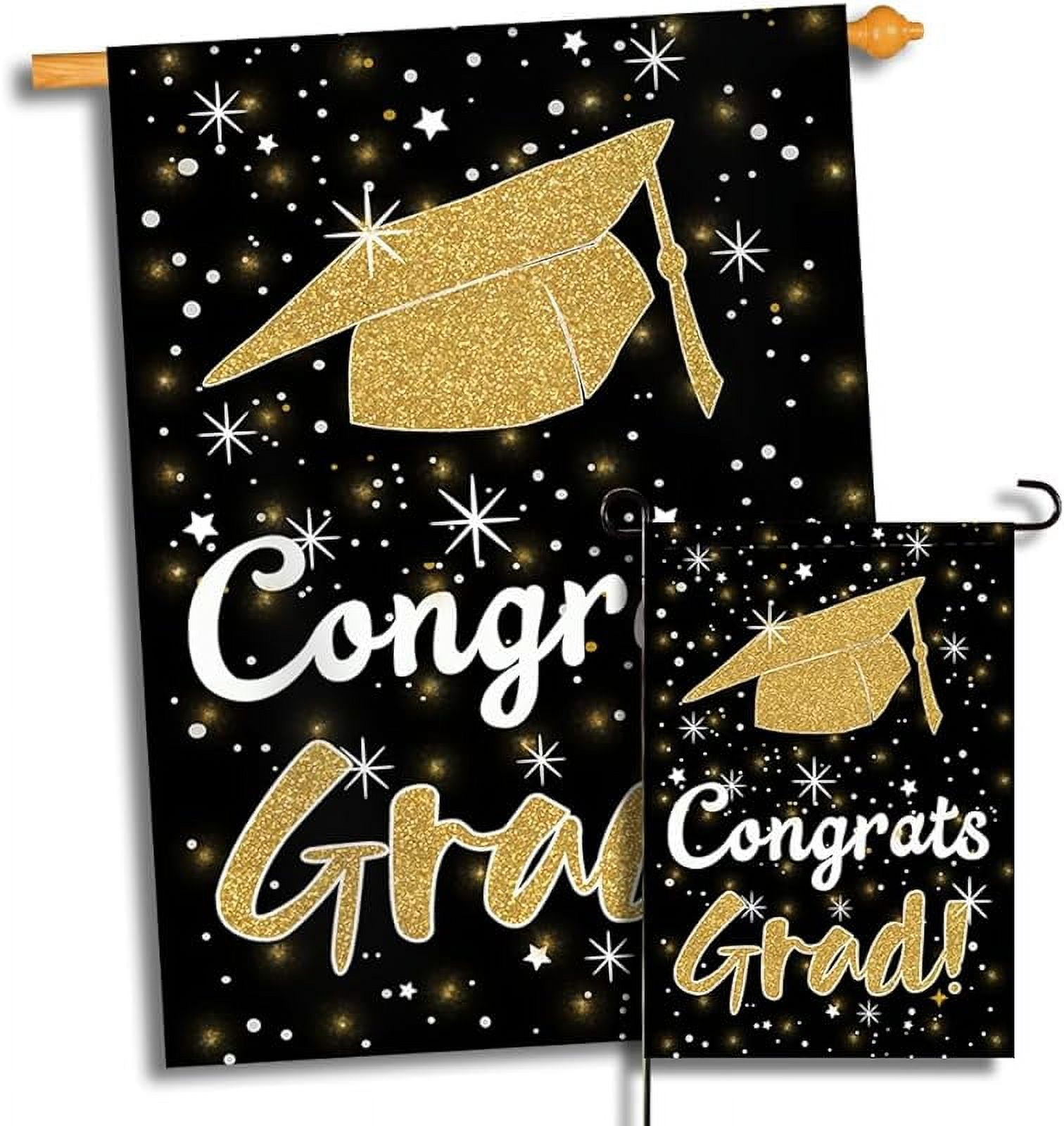 Congrats Class Of 2024 Graduation Garden Flag, Set 2 House Flag 28 x 40 ...