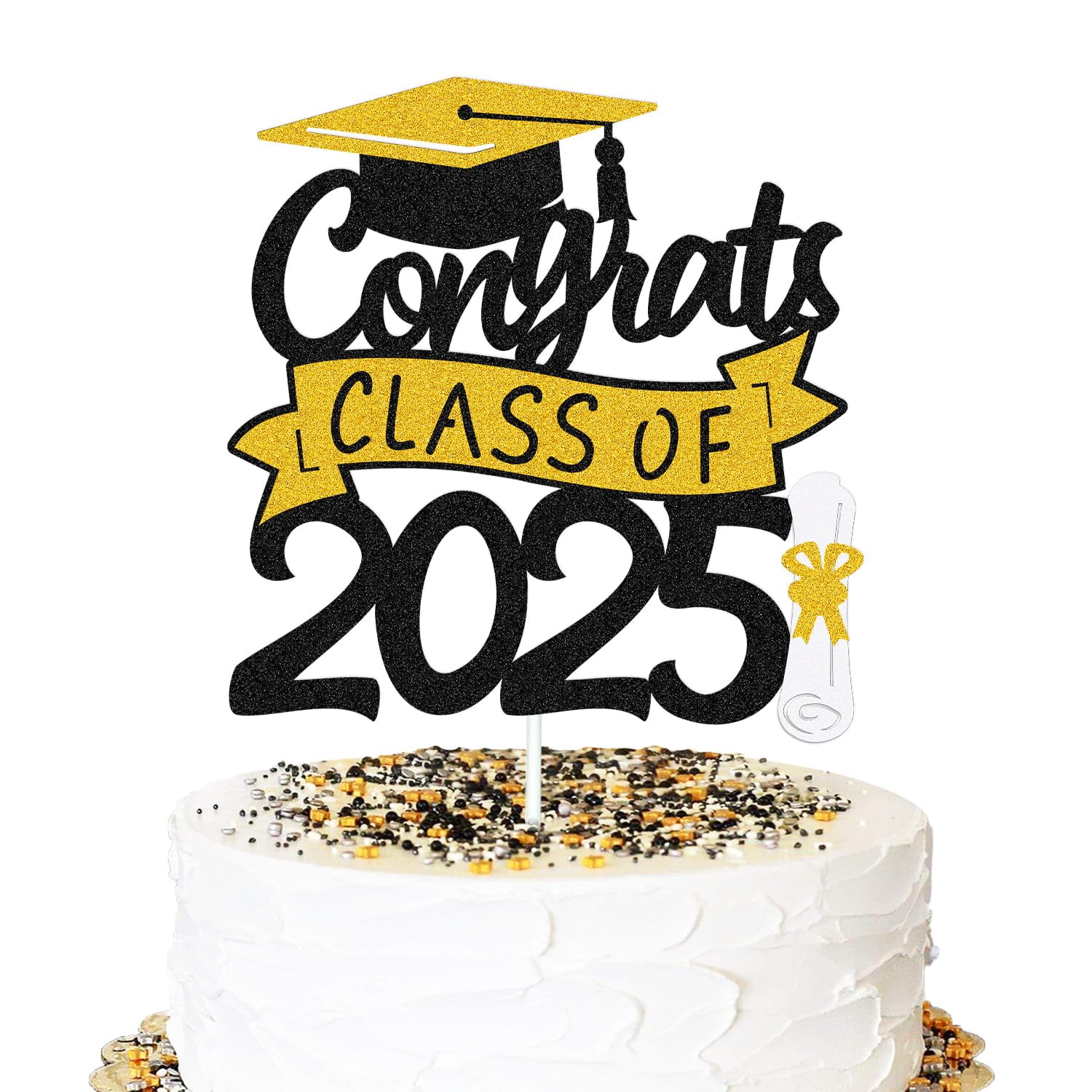 Congrats Class of TWE5 2025 Cake Topper Congrats Grad Cap Diploma Theme ...