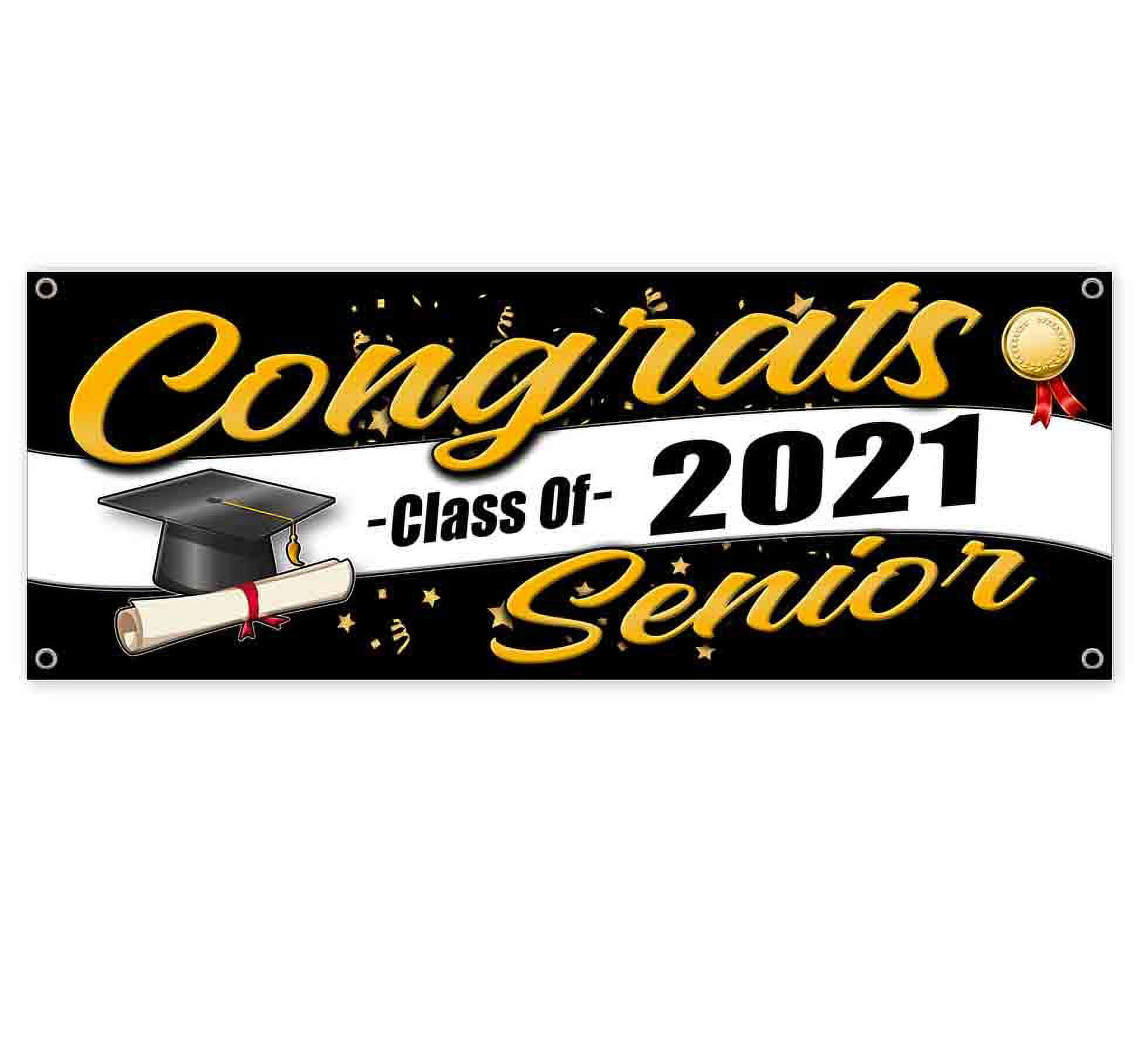 Congrats Class of 2021 Senior 13 oz Banner 13 oz Vinyl Banner With ...
