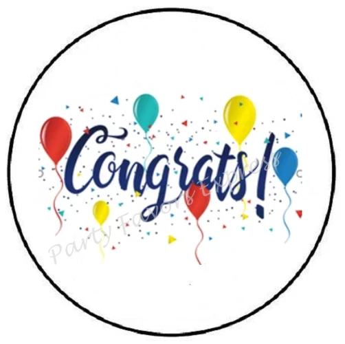 Congrats Congratulations Balloons Stickers Party Favors Phone Decal ...