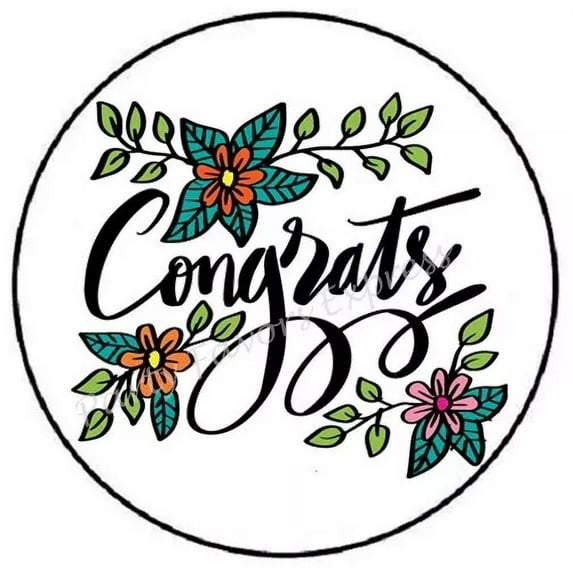 Congrats Congratulations Sticker Party Favors Sticker Envelope Seals ...