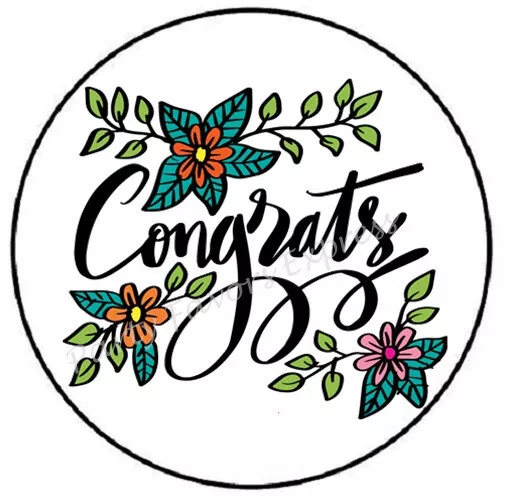 Congrats Congratulations Sticker Party Favors Sticker Envelope Seals ...