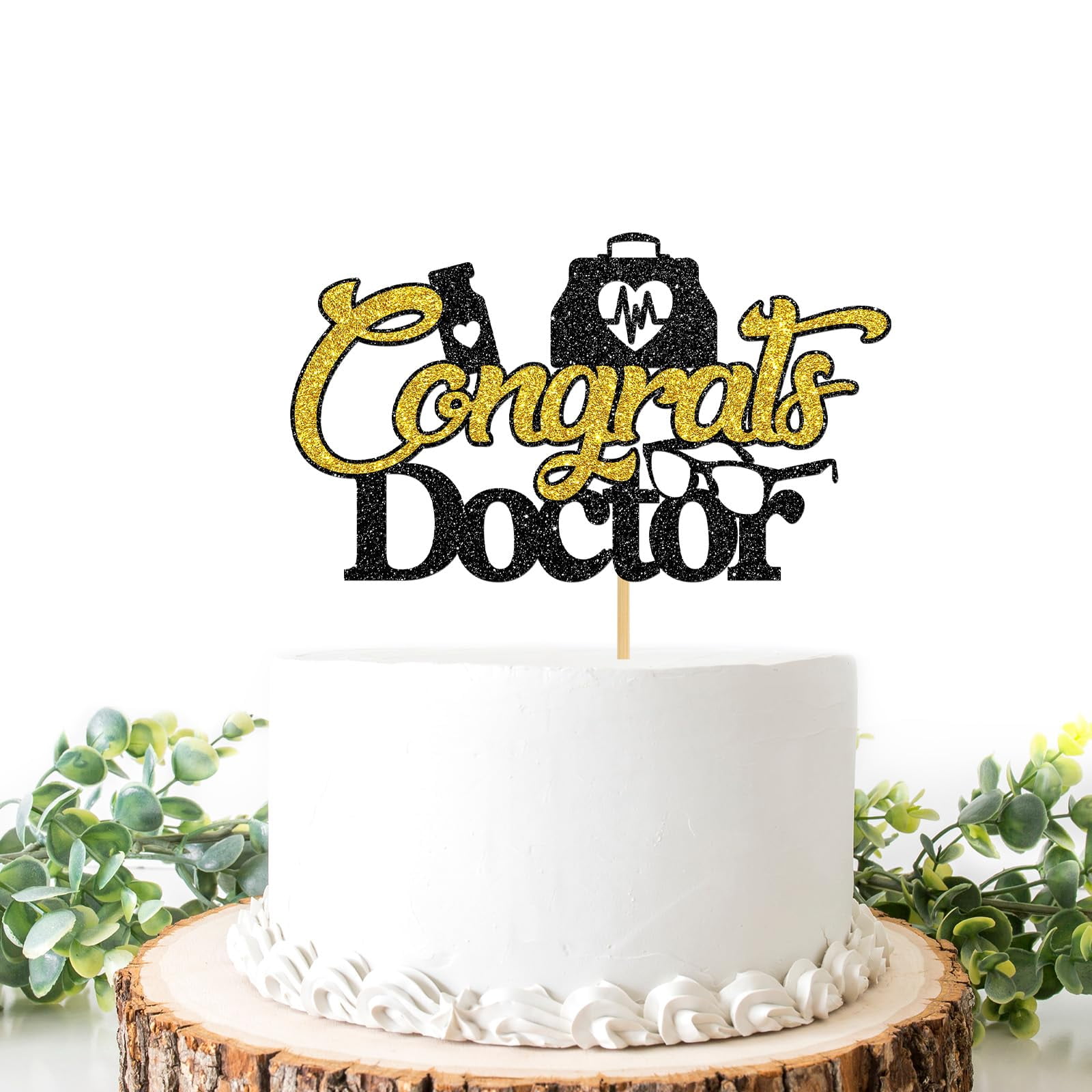 Congrats Doctor Cake SCH4 Topper,Black&Gold Doctoral Degree,Ph.D ...