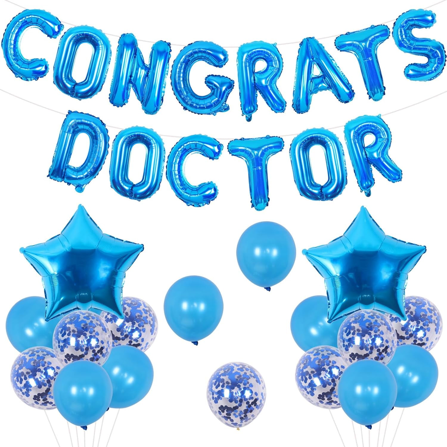 Congrats Doctor Graduation Decorations, Blue Congrats Doctor Balloons ...