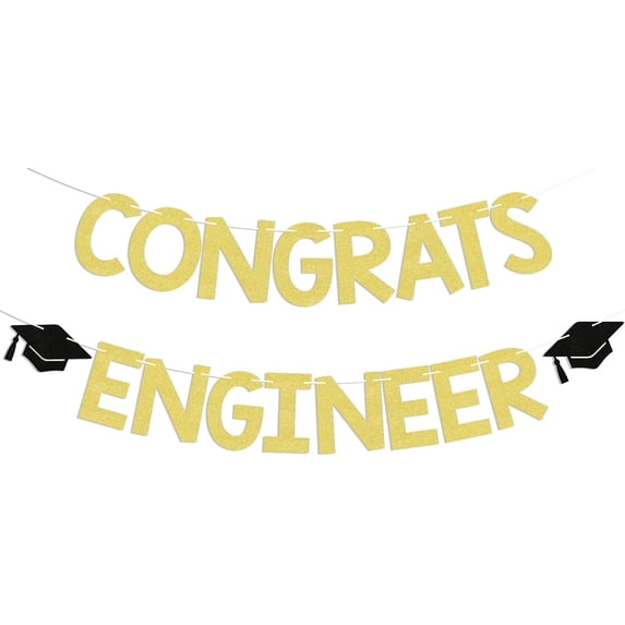 Congrats Engineer Banner - Future Engineer Sign, Congrats Engineer Grad ...