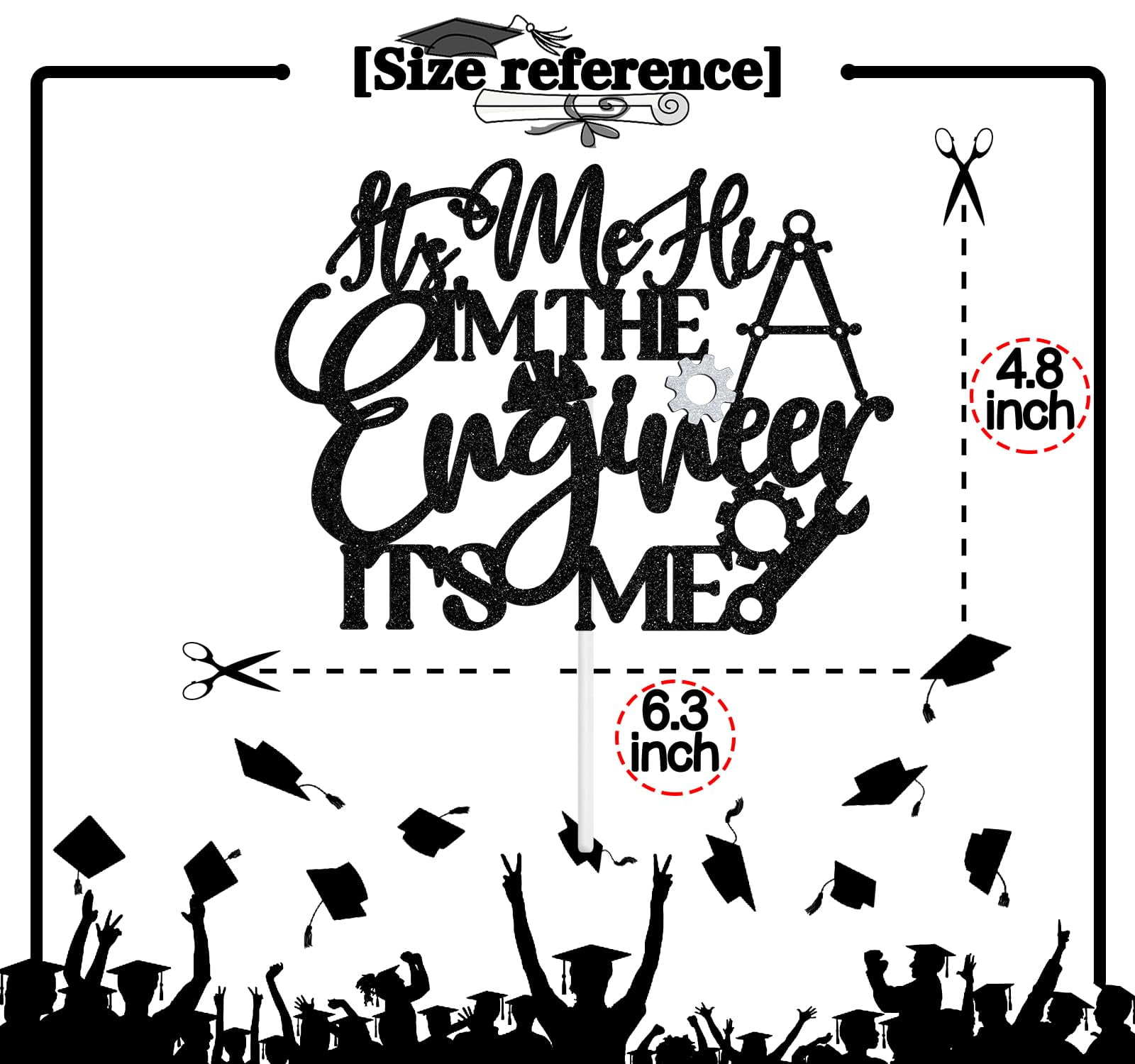 Congrats Engineer Cake AJH3 Topper, Engineer Graduation Cake Decor ...