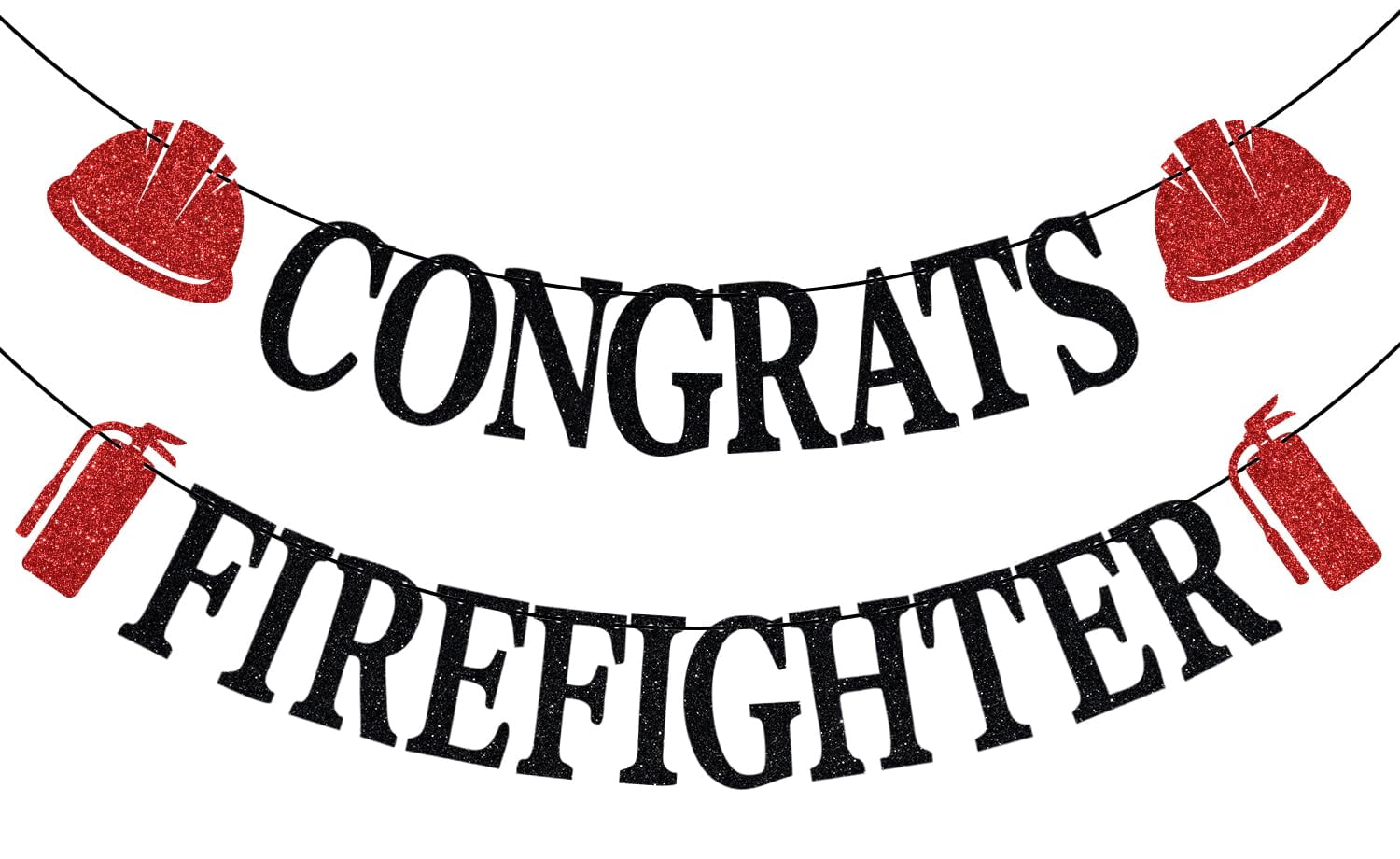 Congrats Firefighter Banner, Firefighter Graduation Party Decorations ...