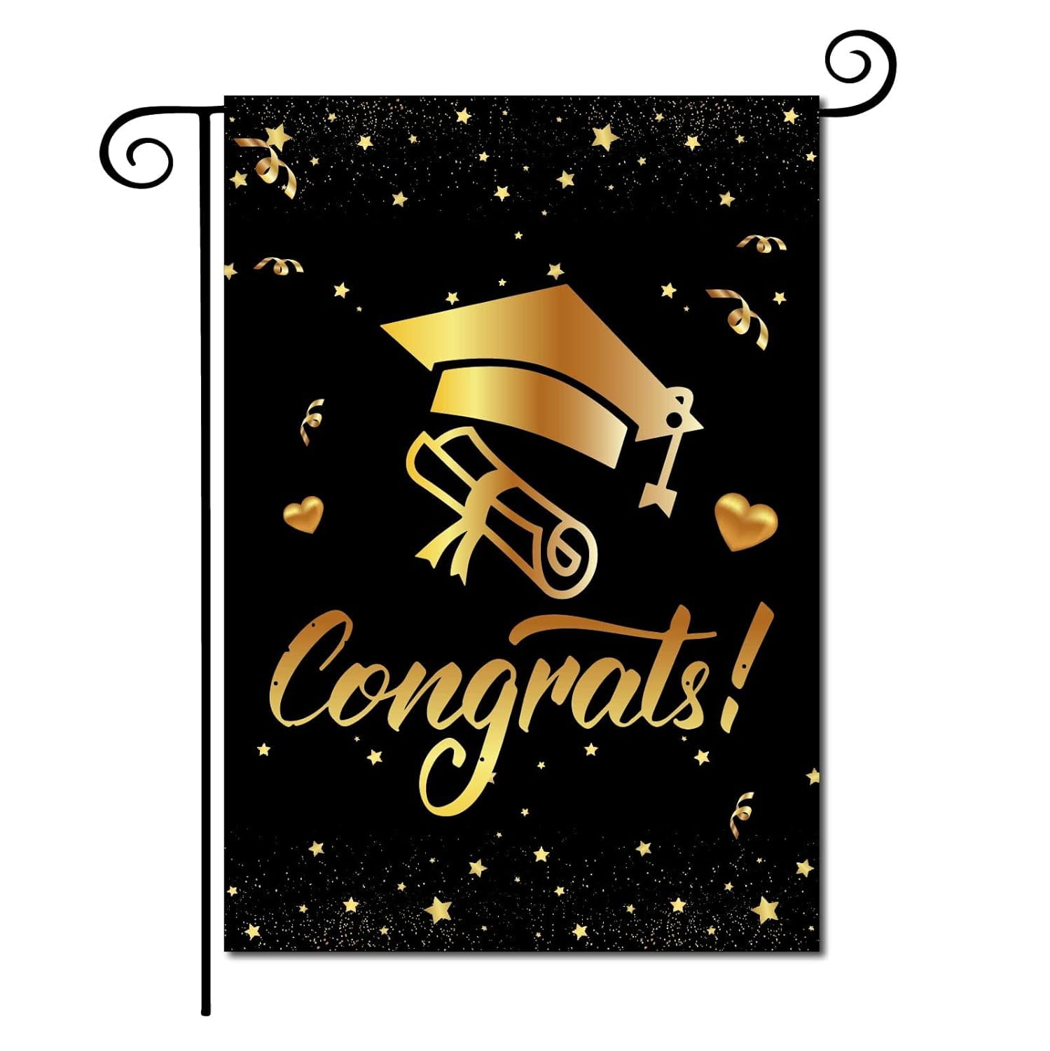 Congrats Garden Flag Graduation House Yard Flag Diploma Cap Vertical ...