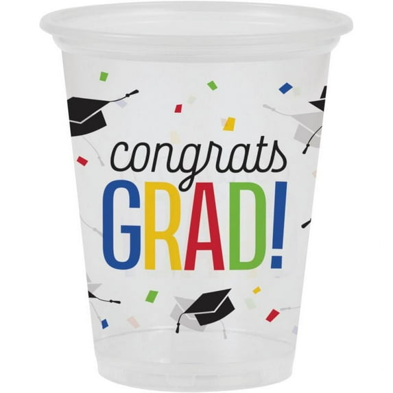 Congrats Grad 16 oz Plastic Cups 8 Per Pack - Walmart.com