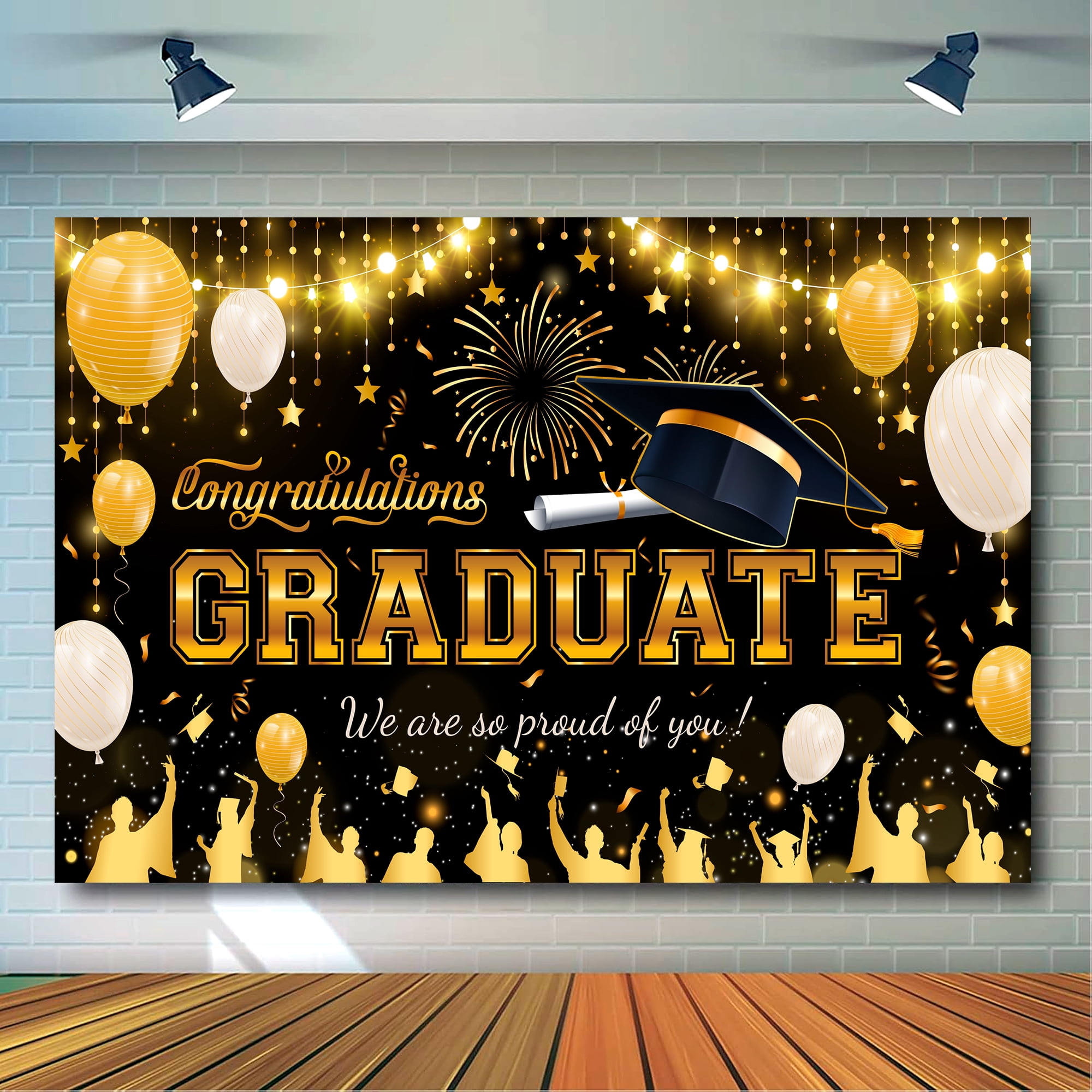 Congrats Grad Backdrop, 70.8''x43.3'' Graduation Background/Class of ...
