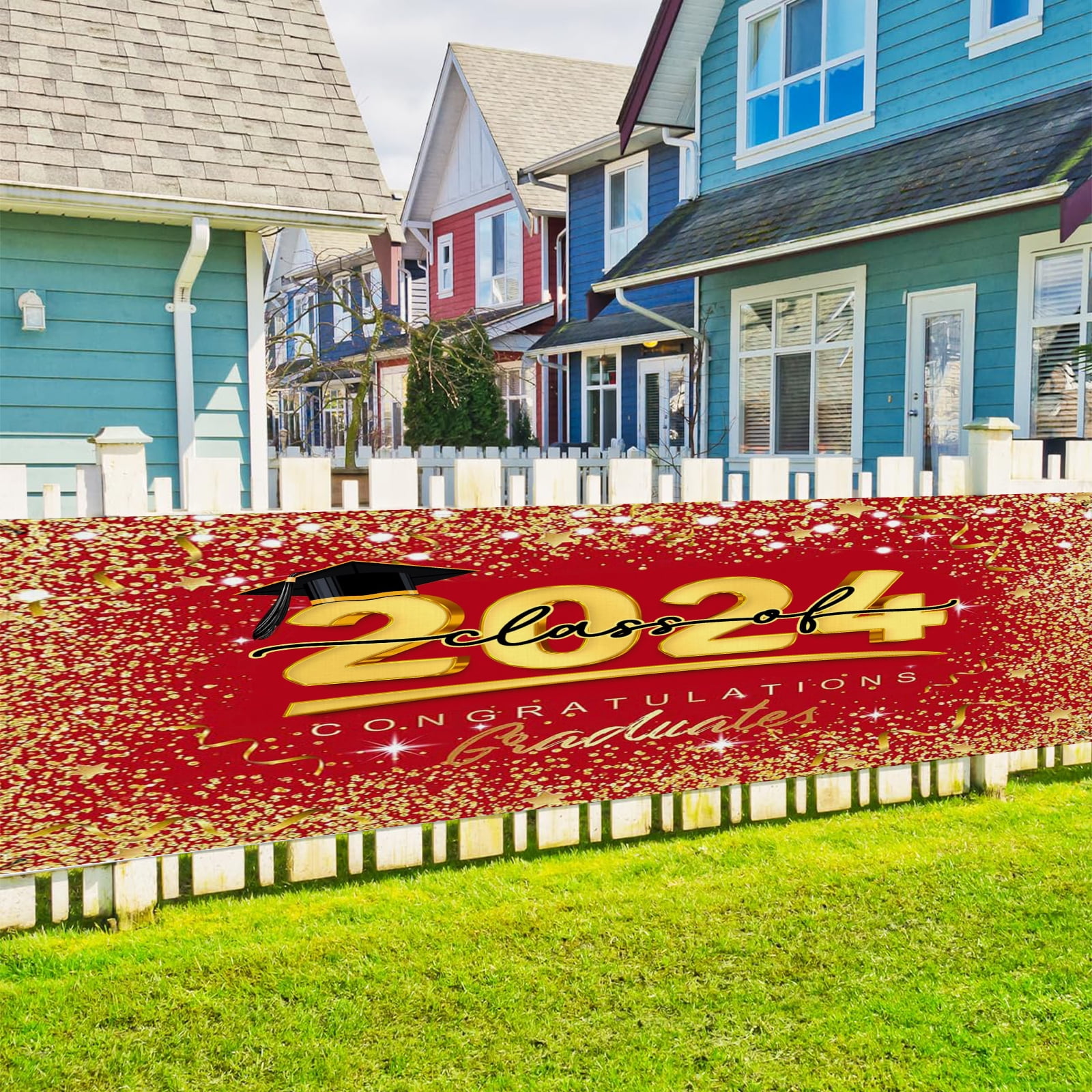 Congrats Grad Backdrop Class of 2024 Graduation Background College Prom ...