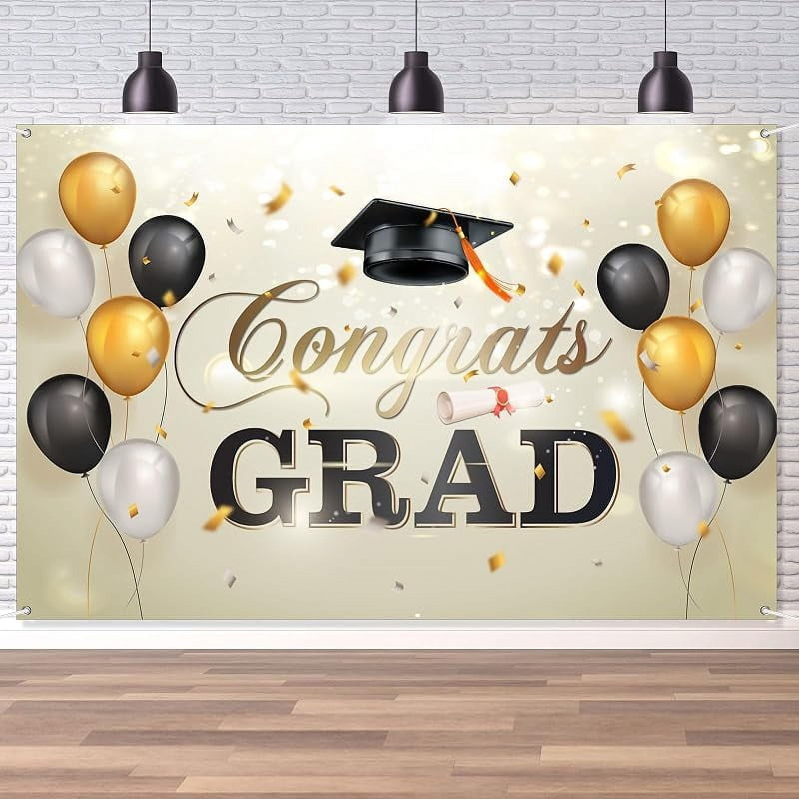 Congrats Grad Backdrop, Congrats Grad Party Decorations Prom Party ...