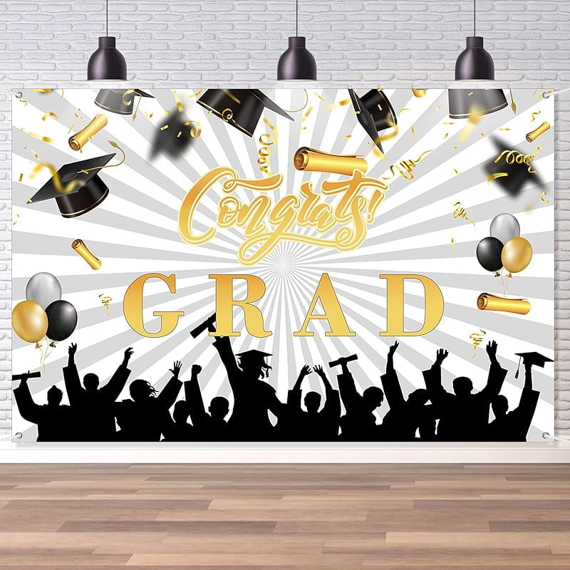 Congrats Grad Backdrop, Congrats Grad Party Decorations Prom Party ...