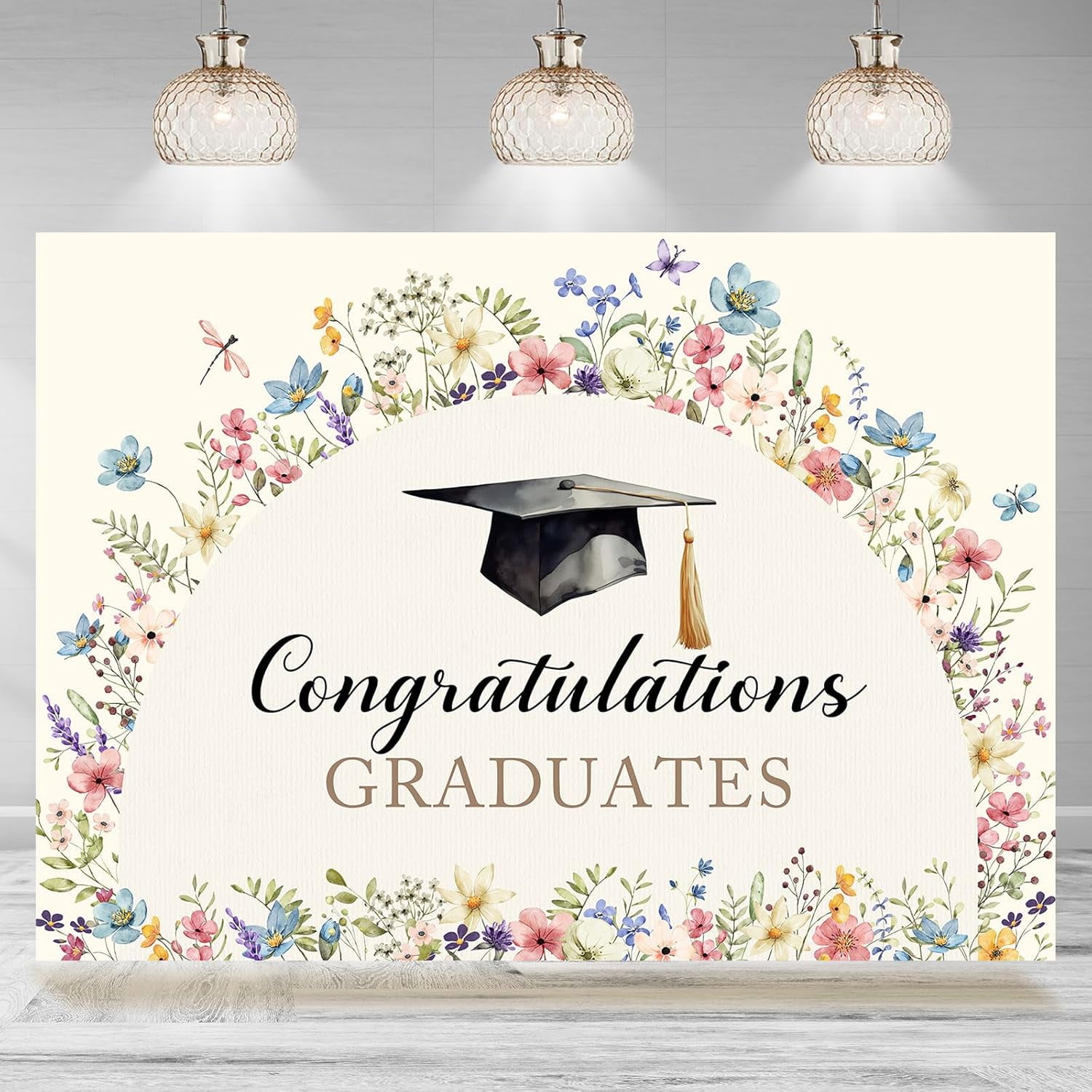 Congrats Grad Backdrop Congratulations Graduates Class of 2025 Colorful ...