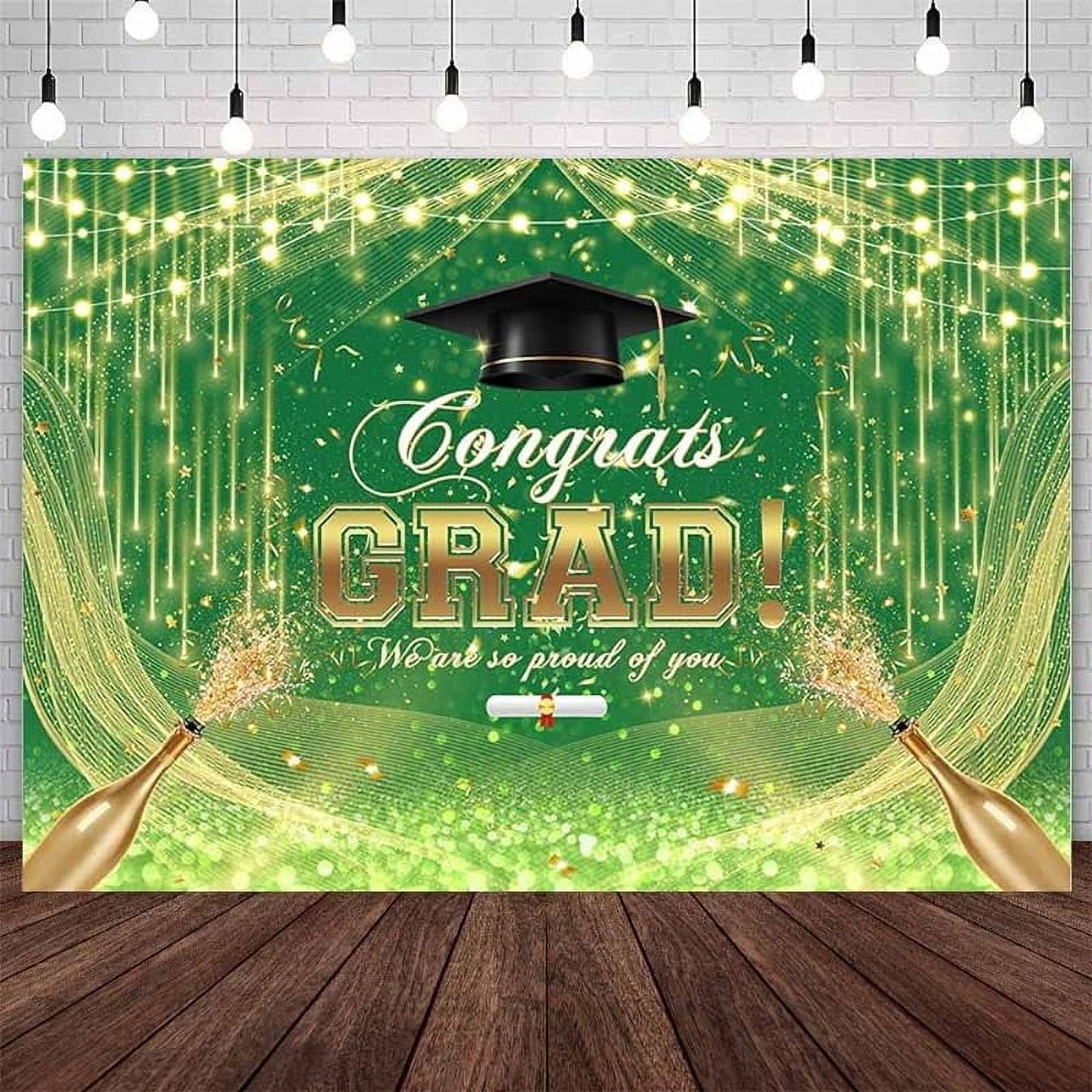 Congrats Grad Backdrop Glitter Graduation Party Decorations Class of ...