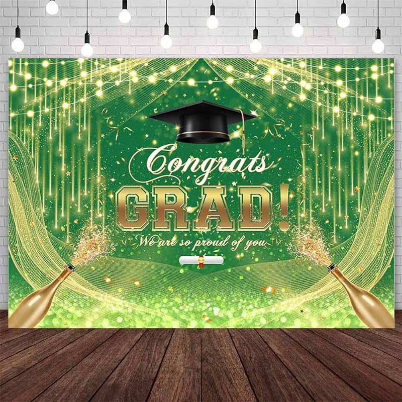 Congrats Grad Backdrop Glitter Graduation Party Decorations Class of ...