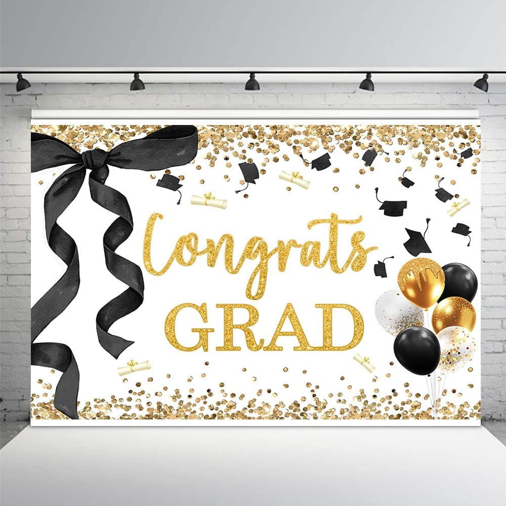 Congrats Grad Backdrop Graduation Decorations Class of 2025 Ceremony ...