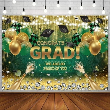 Gold Graduation Backdrop - Gold Graduation Party Supplies - Walmart.com