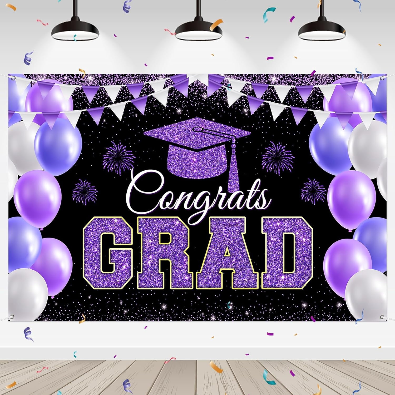 Congrats Grad Backdrop Teen 2024 Graduation Photography Background ...