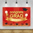 Congrats Grad Balloons Cap Gold Red Dots Customized Poster Portrait ...