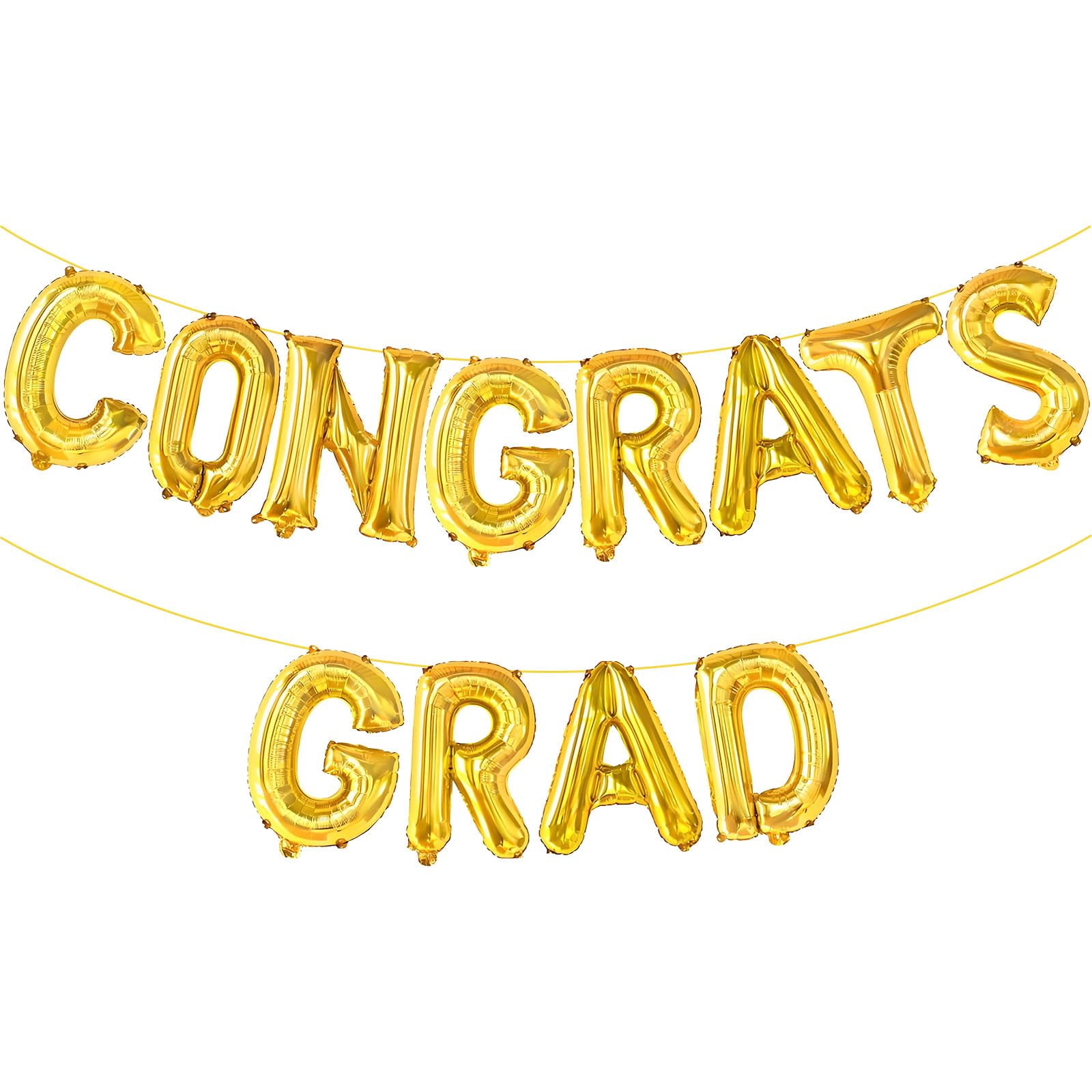Congrats Grad Balloons - RRF12 16 Inch Gold Congrats Grad Banner for ...