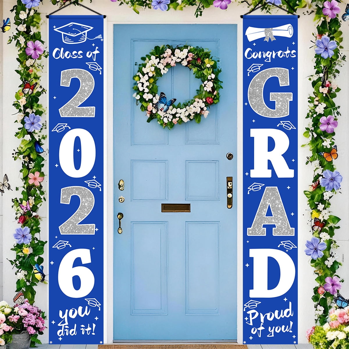 Congrats Grad Banner Graduation Decoration Yard Sign Class of 2026 ...