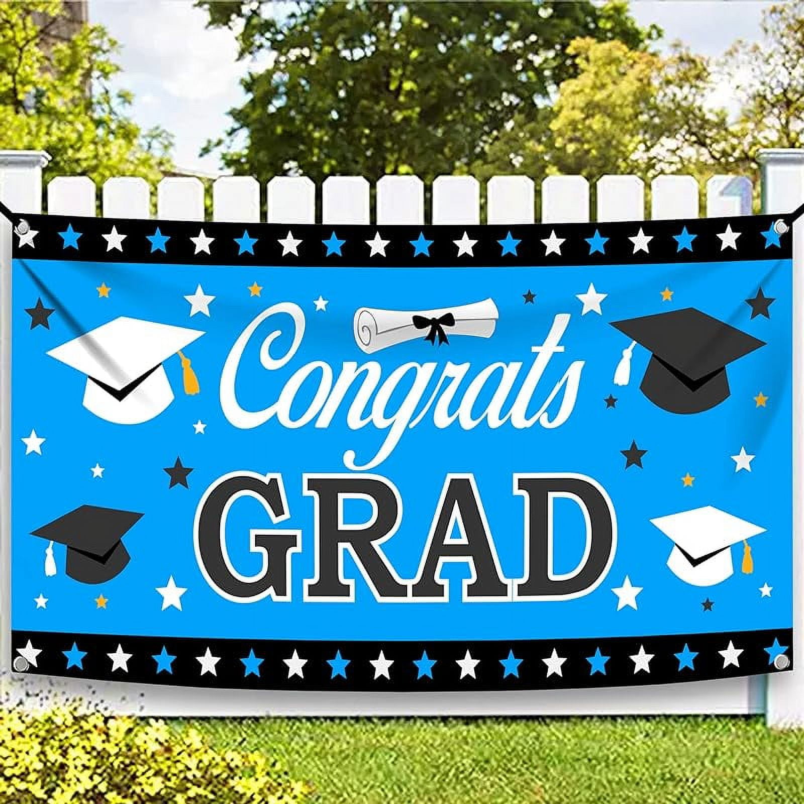Congrats Grad Banner Red Graduation Banner Class of 2025 Red and Black ...