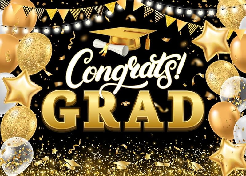 Congrats Grad Beautiful Backdrop Congratulations Backdrops Blue and ...