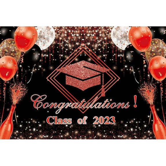 Congrats Grad Black Gold Glitter Graduation Class of Party ration ...
