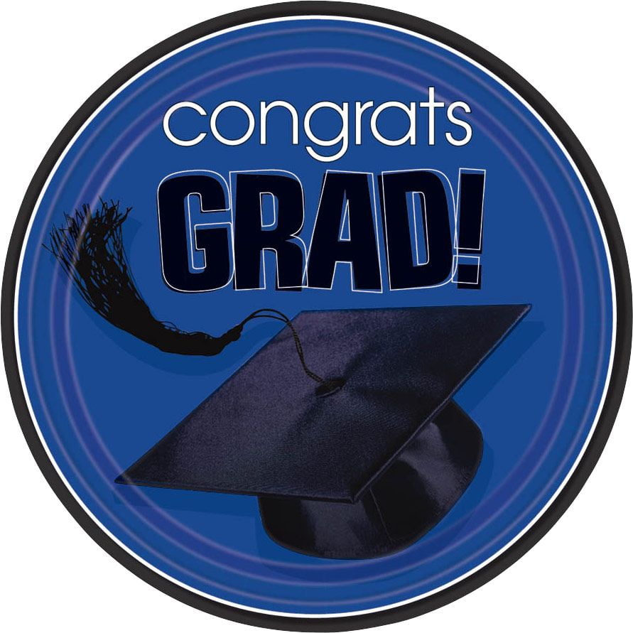 Amscan Blue Graduation Party Cake Plates, 18 Count, 7 Inch - Walmart.com