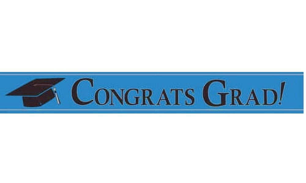 Congrats Grad Blue Foil Banner - Walmart.com