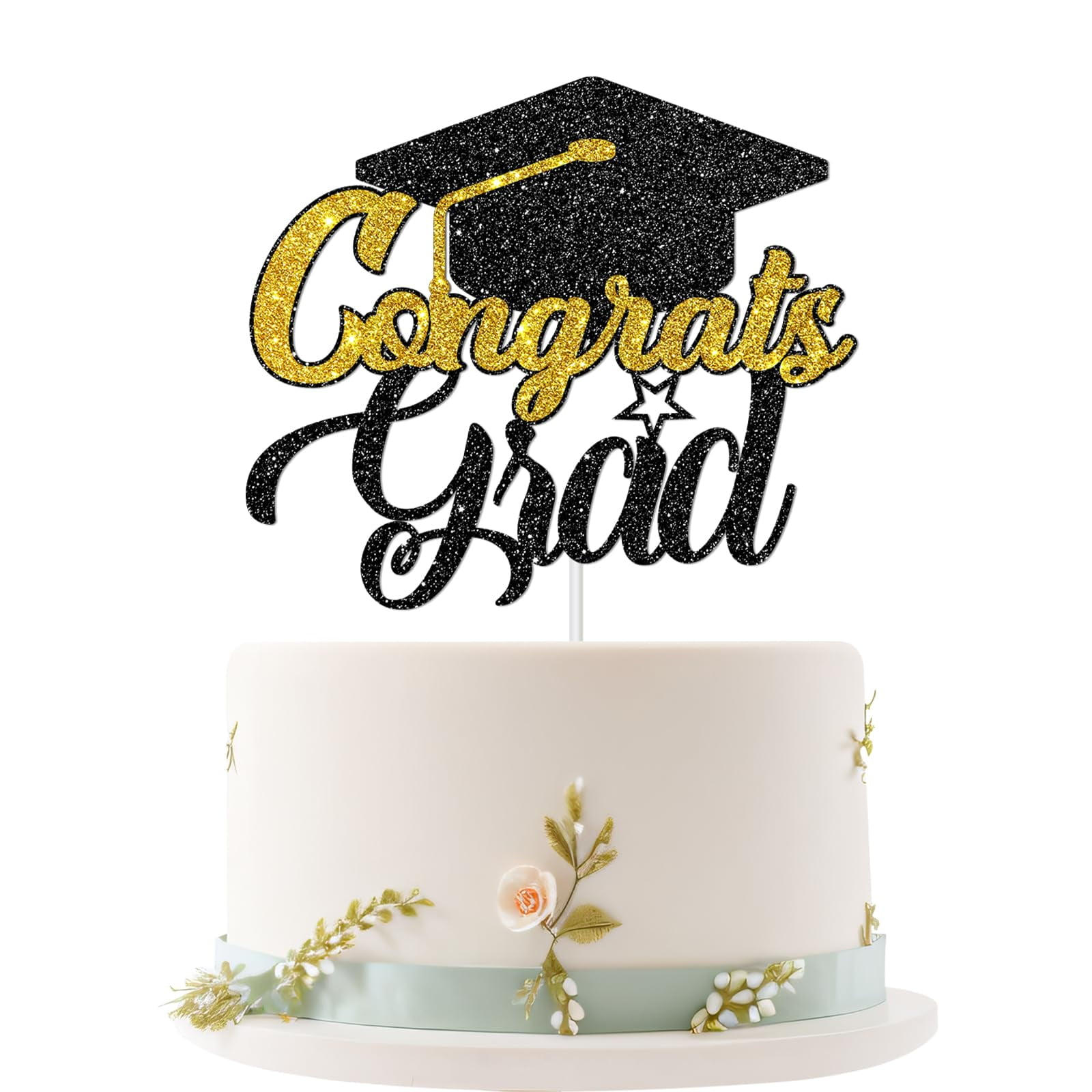 Congrats Grad Cake AJH3 Topper, Class of 2025 Graduation Party Decor ...