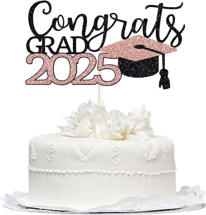 Congrats Grad Cake FEV6 Topper for Class of 2025, 2025 Graduation Party ...