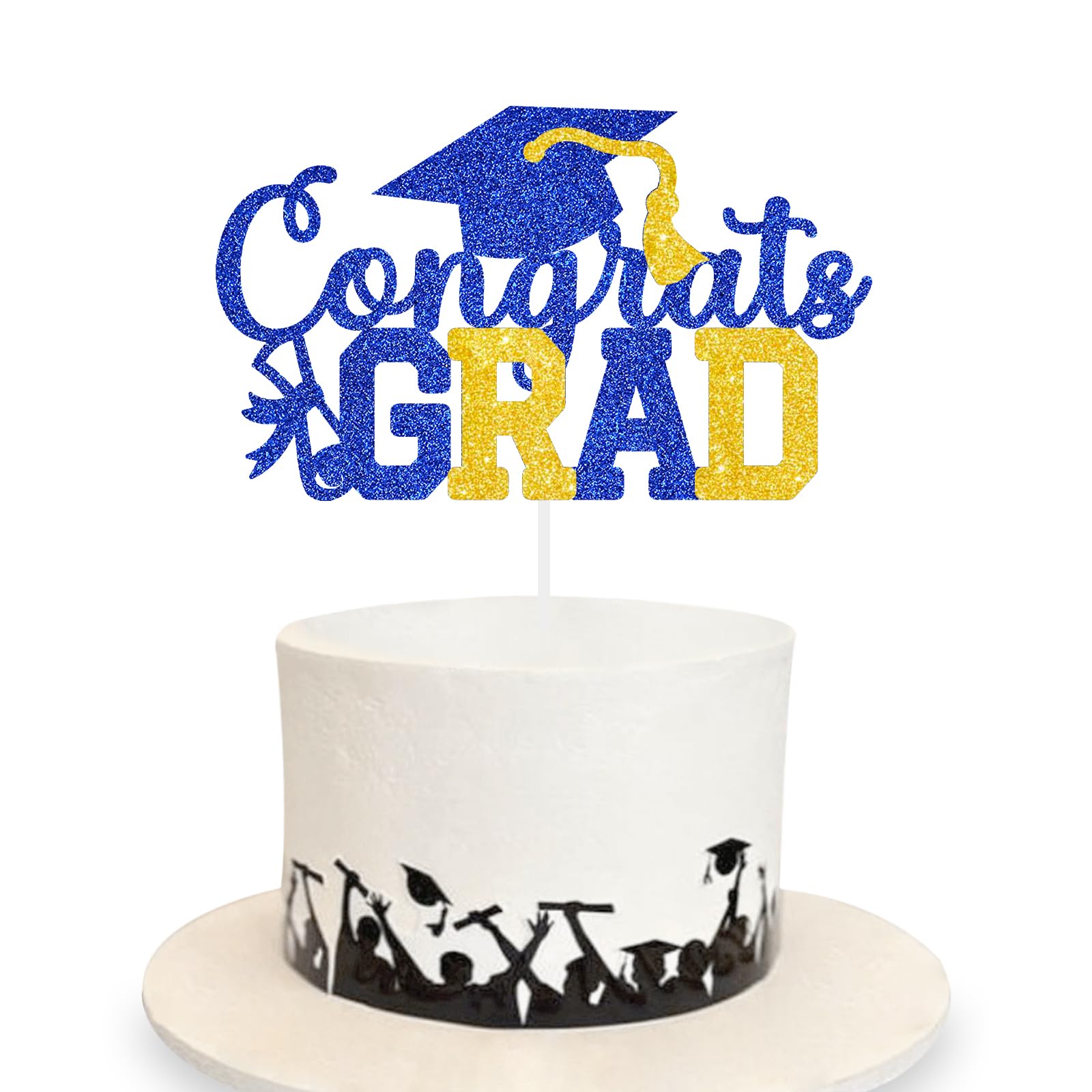 Congrats Grad Cake Topper Graduation Party Table KMC2Ideas Glitter ...