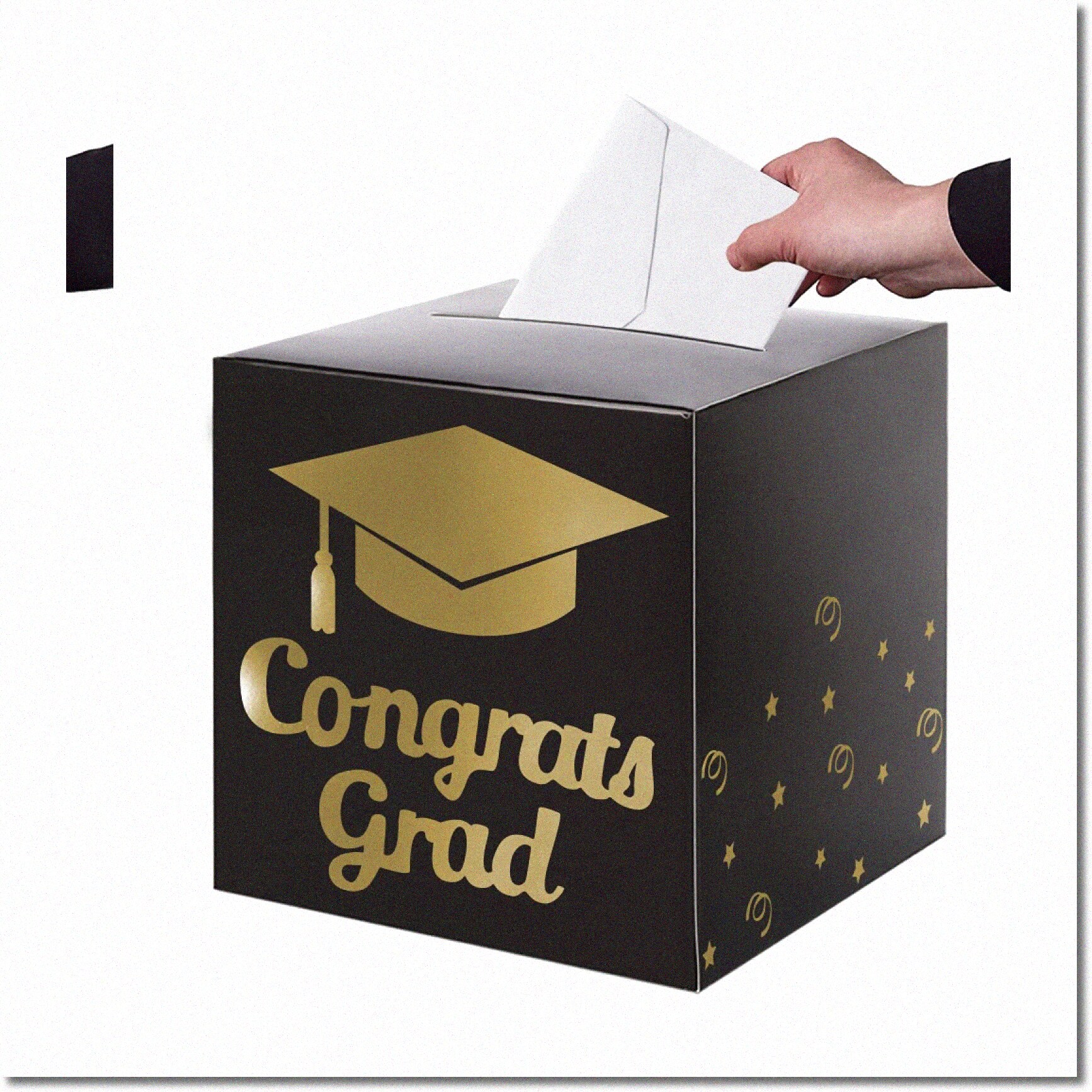 Congrats Grad Cap Box: Foldable Cardboard Holder for Graduation Party ...