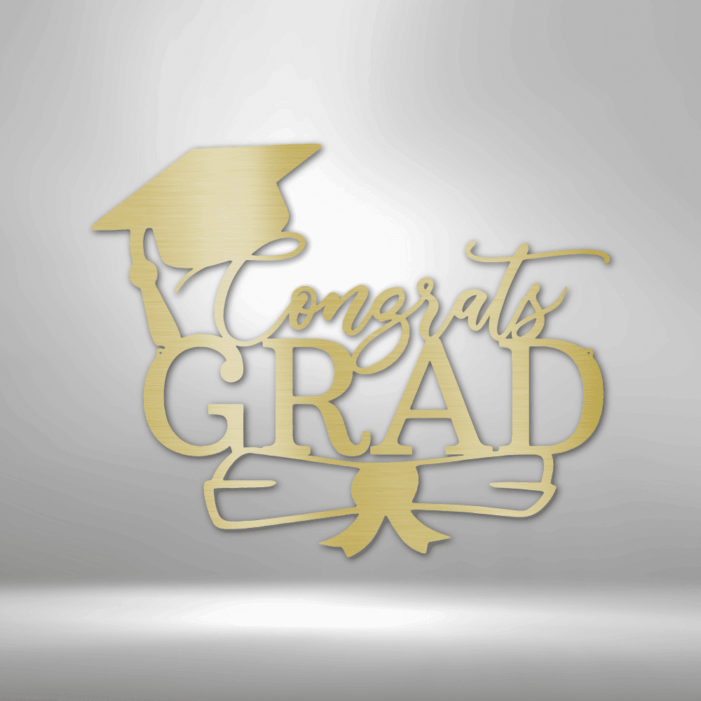 Congrats Grad Cap Steel Sign Laser Cut Powder Coated Home & Office ...