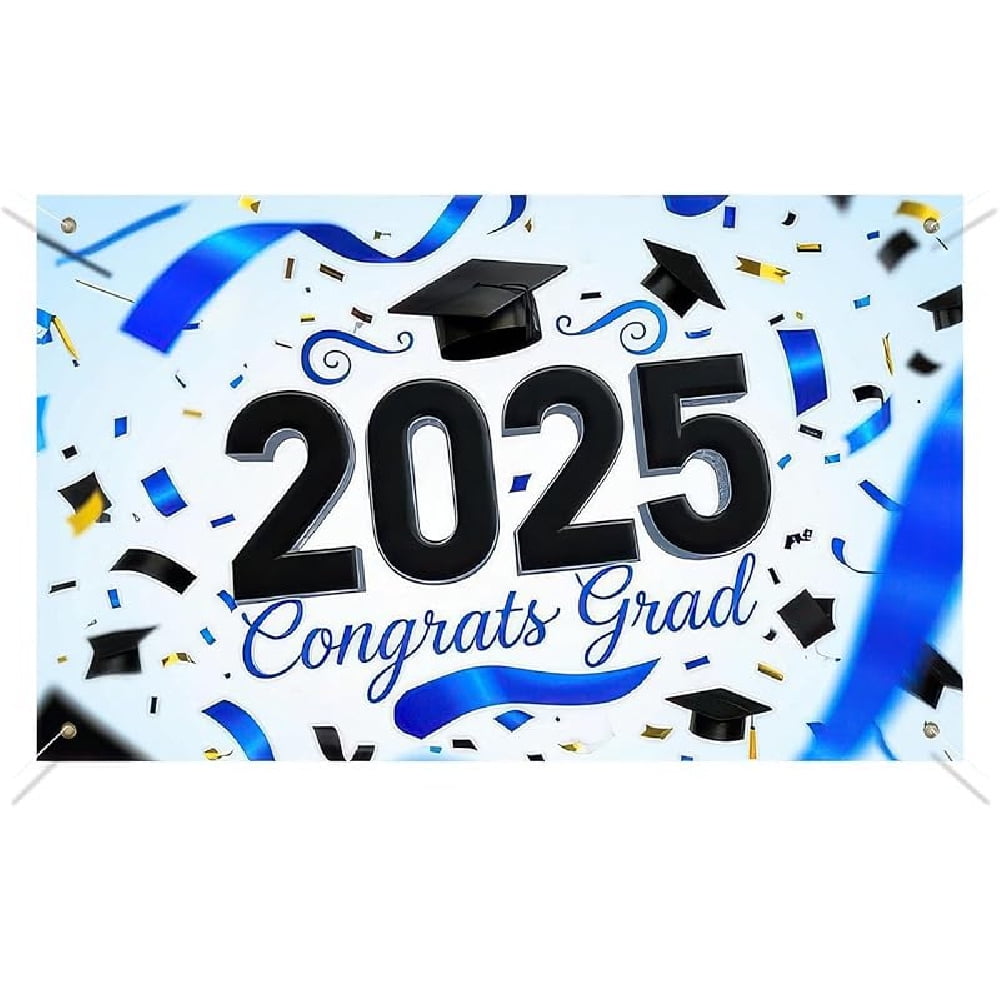 Congrats Grad Class of 2025 Graduation Decorations Backdrop 71x43 Inch ...