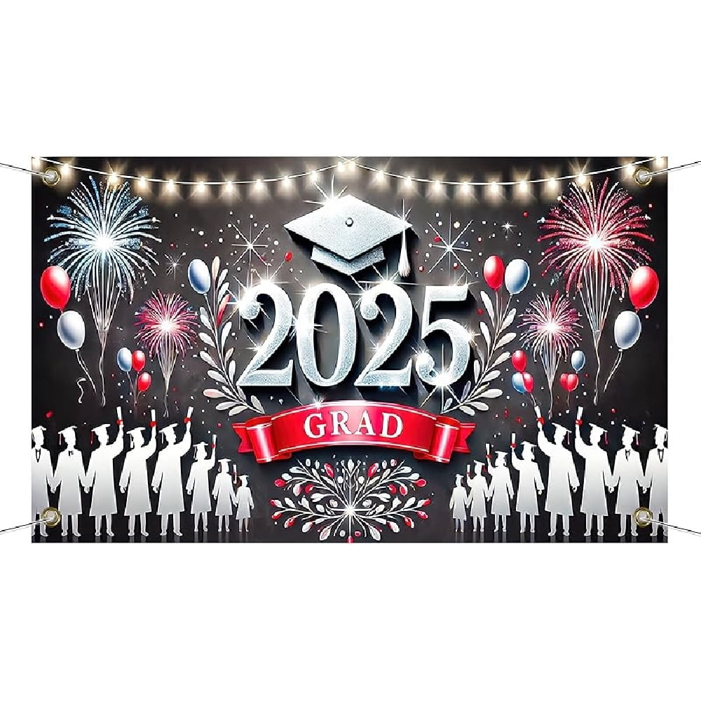 Congrats Grad Class of 2025 Graduation Decorations Backdrop 71x43 Inch ...