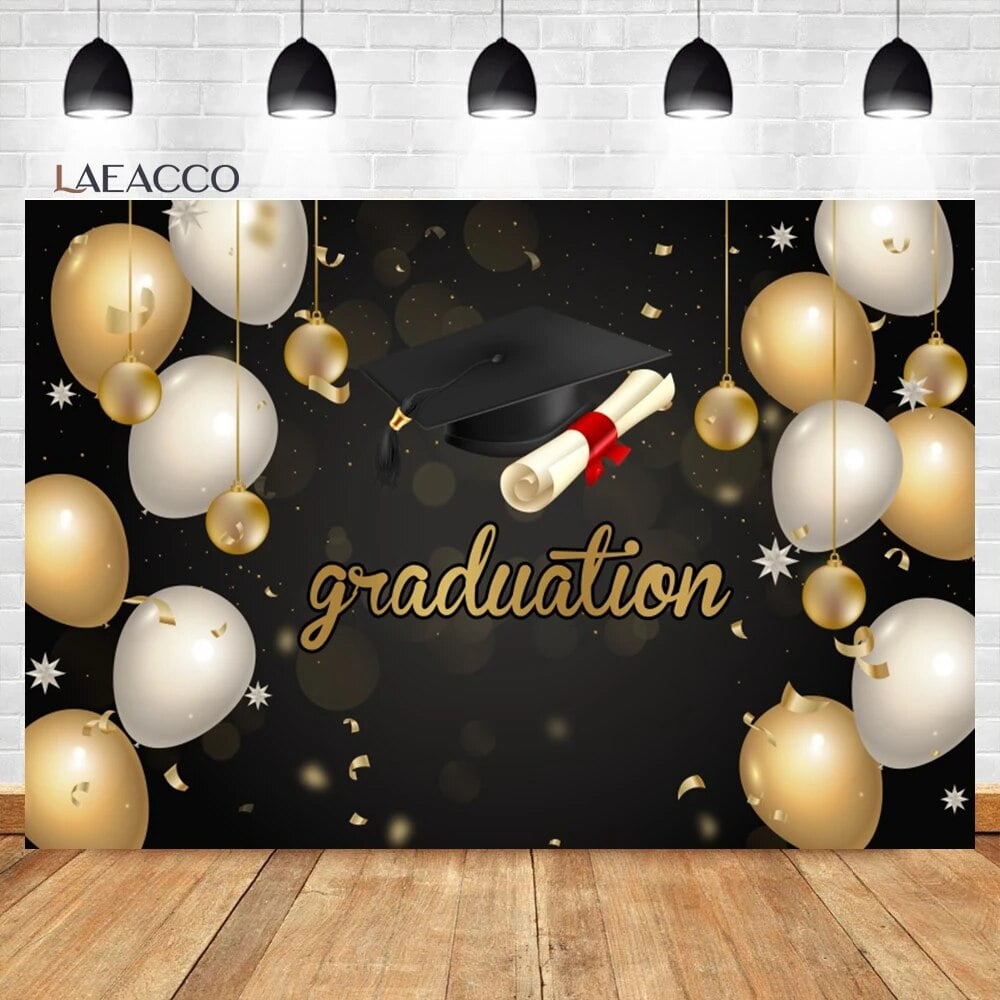 Congrats Grad Class of 2024 Backdrop Graduation Academic Cap Boys Girls ...