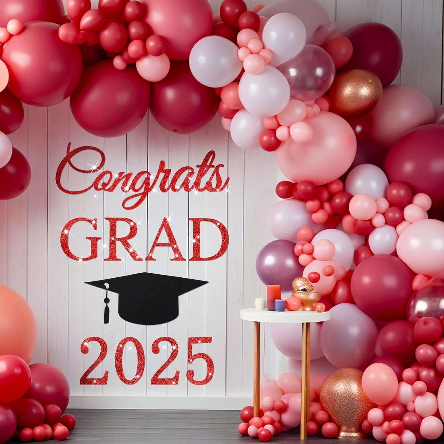Congrats Grad Decal Sign for Balloon Arch Backdrop Glitter Felt ...