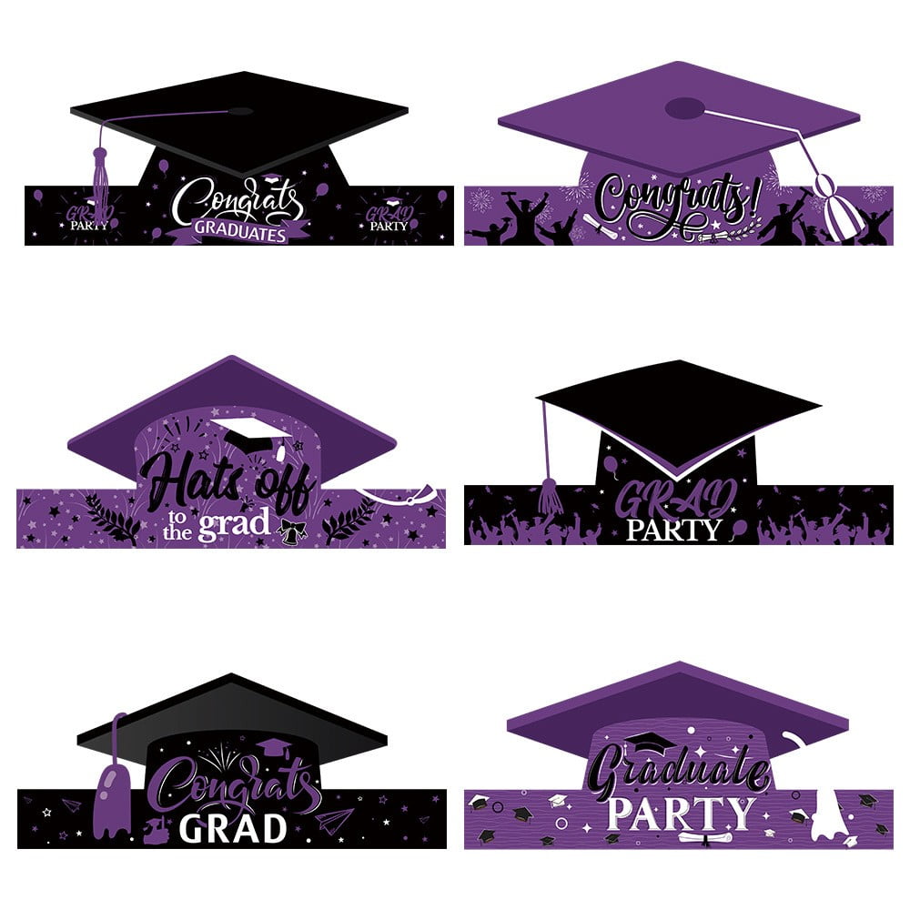 Congrats Grad Decorations Graduation Hat Paper Cutout 2024 Graduation ...