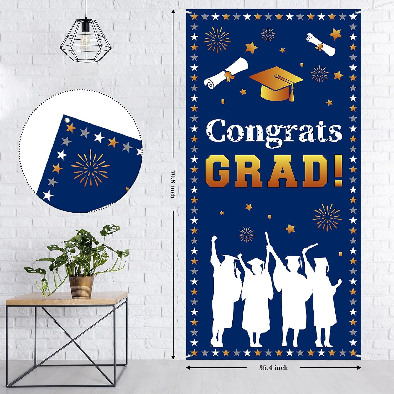 Congrats Grad Door Banner - 2024 Grad Porch Sign Door Banner - Happy ...