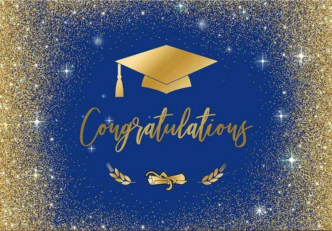 Congrats Grad Floral Backdrop Congratulate Graduation Black and White ...