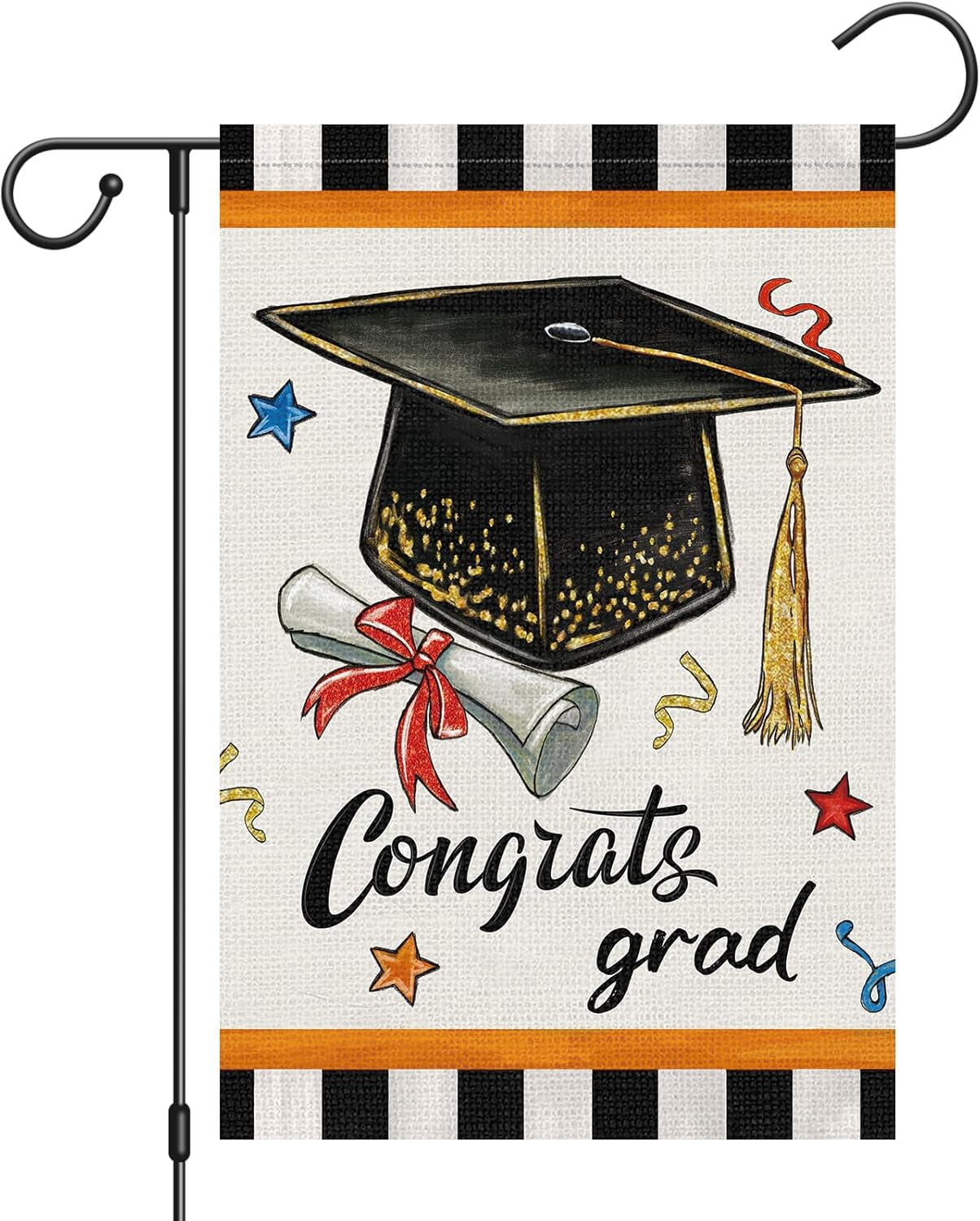 Congrats Grad Garden Flag 12.5x18 Graduation Cap Diploma Welcome ...