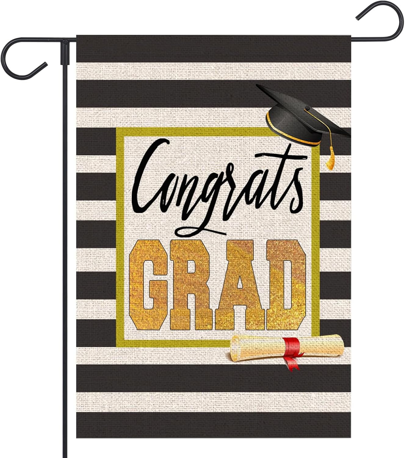 Congrats Grad Garden Flag 12.5x18 Inch Double Sided Outside Diploma Cap ...