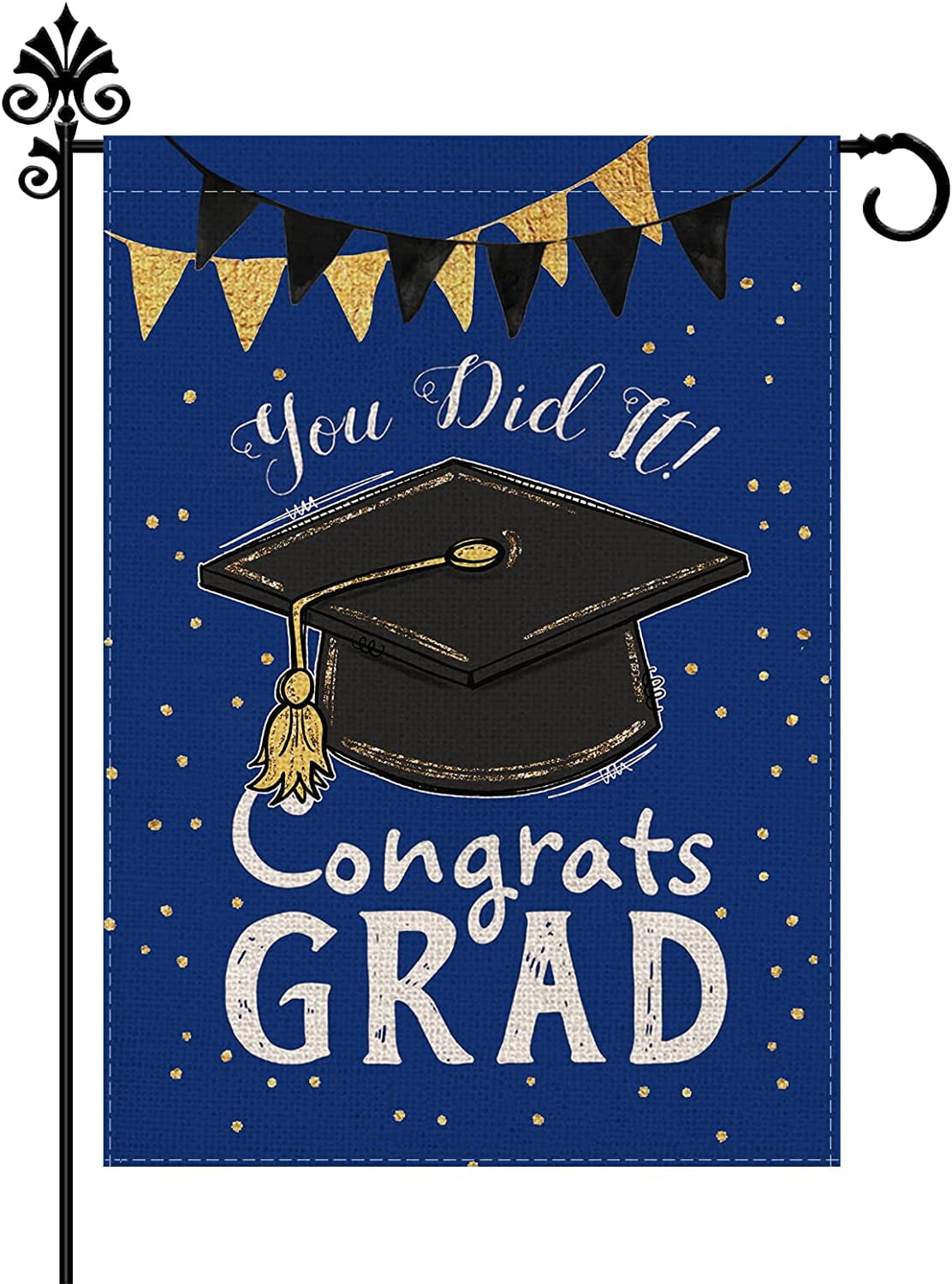 Congrats Grad Garden Flag Graduation Cap Vertical Double Sided ...